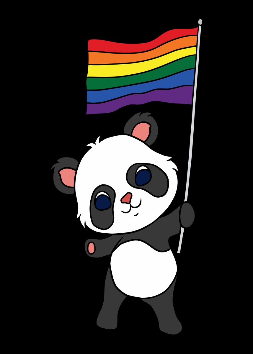 'Panda LGBT' Poster, picture, metal print, paint by Hexor | Displate