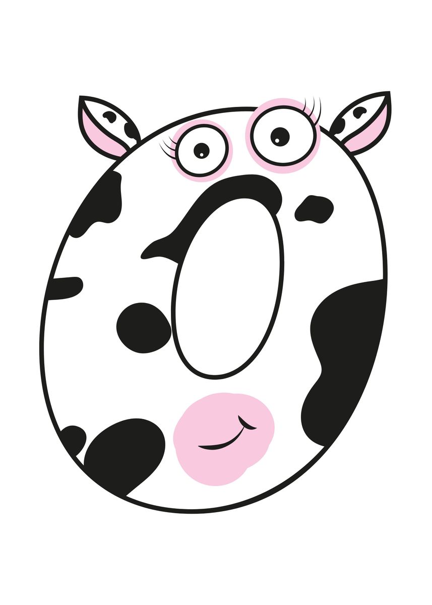 'Letter O Background Cow' Poster, picture, metal print, paint by Wijaki ...