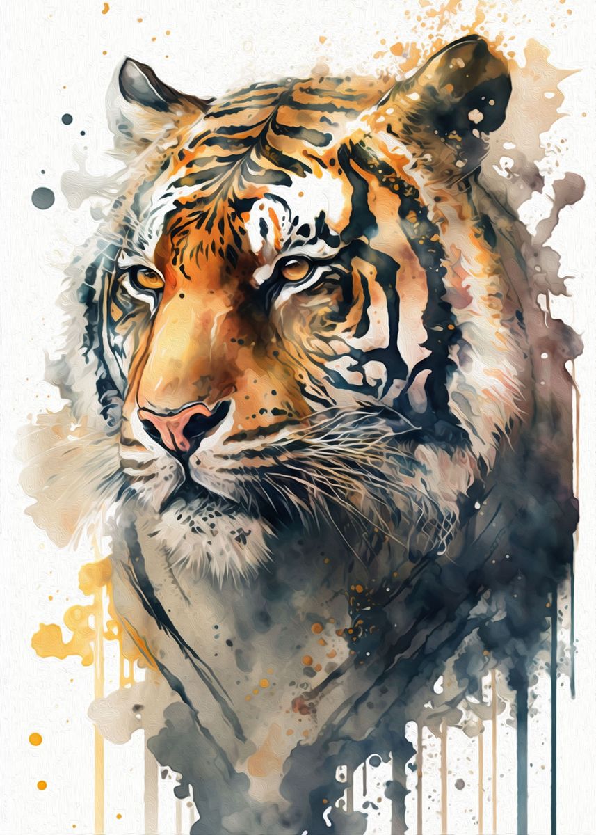 'Tiger' Poster, picture, metal print, paint by Sabiqul Fahmi | Displate