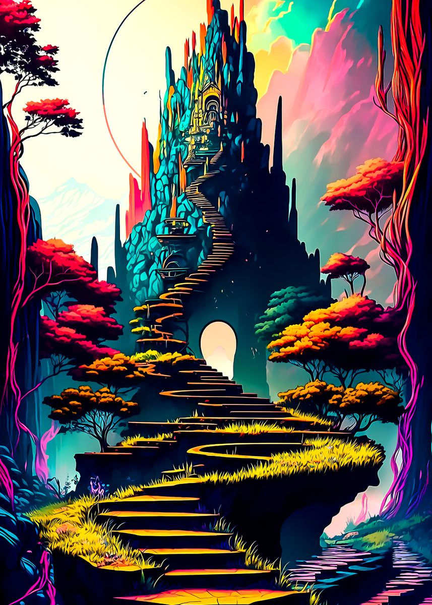 'Stairway to heaven' Poster, picture, metal print, paint by bery kan ...