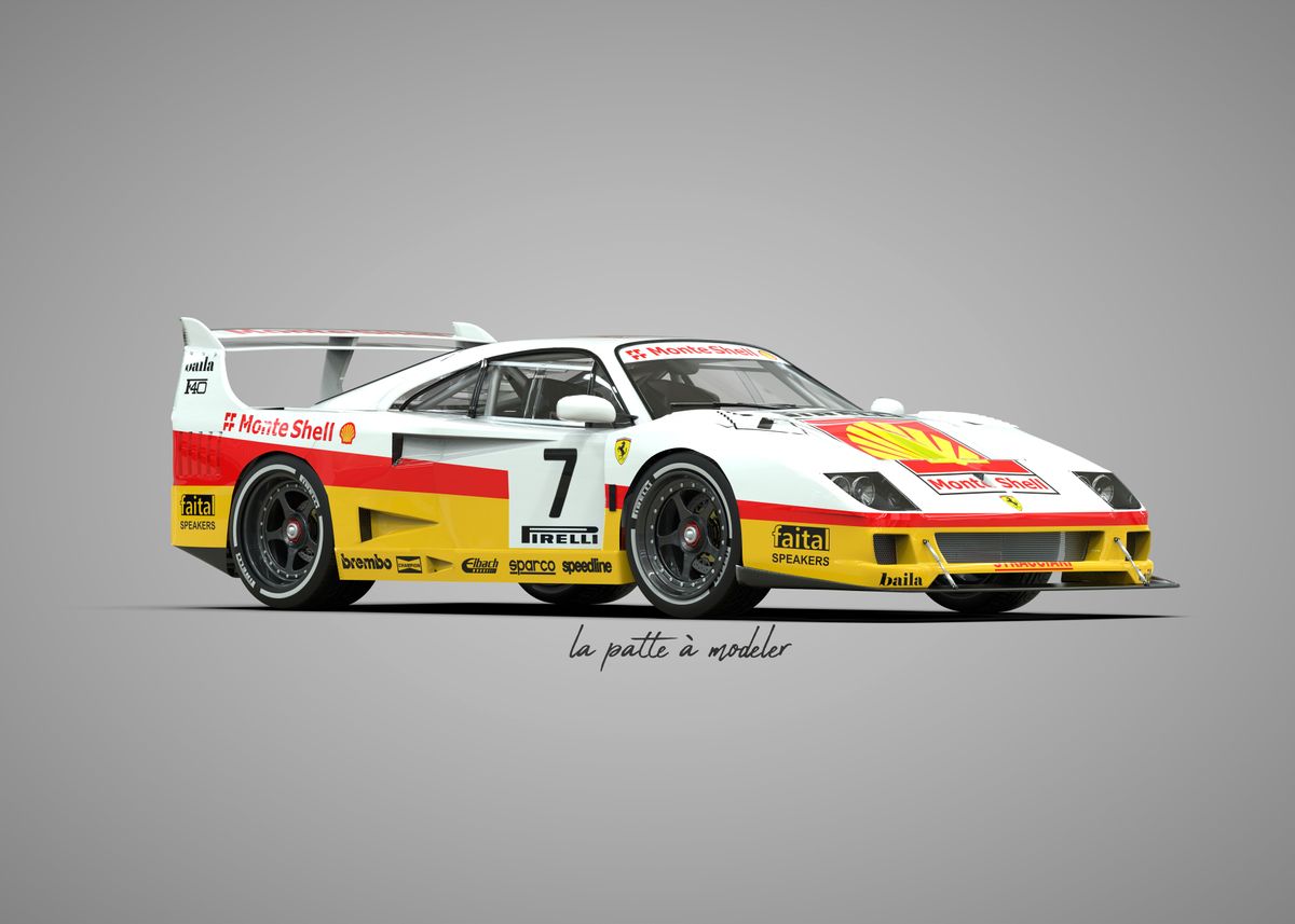 'Ferrari F40 GTR' Poster by LAPATTEAMODELER | Displate
