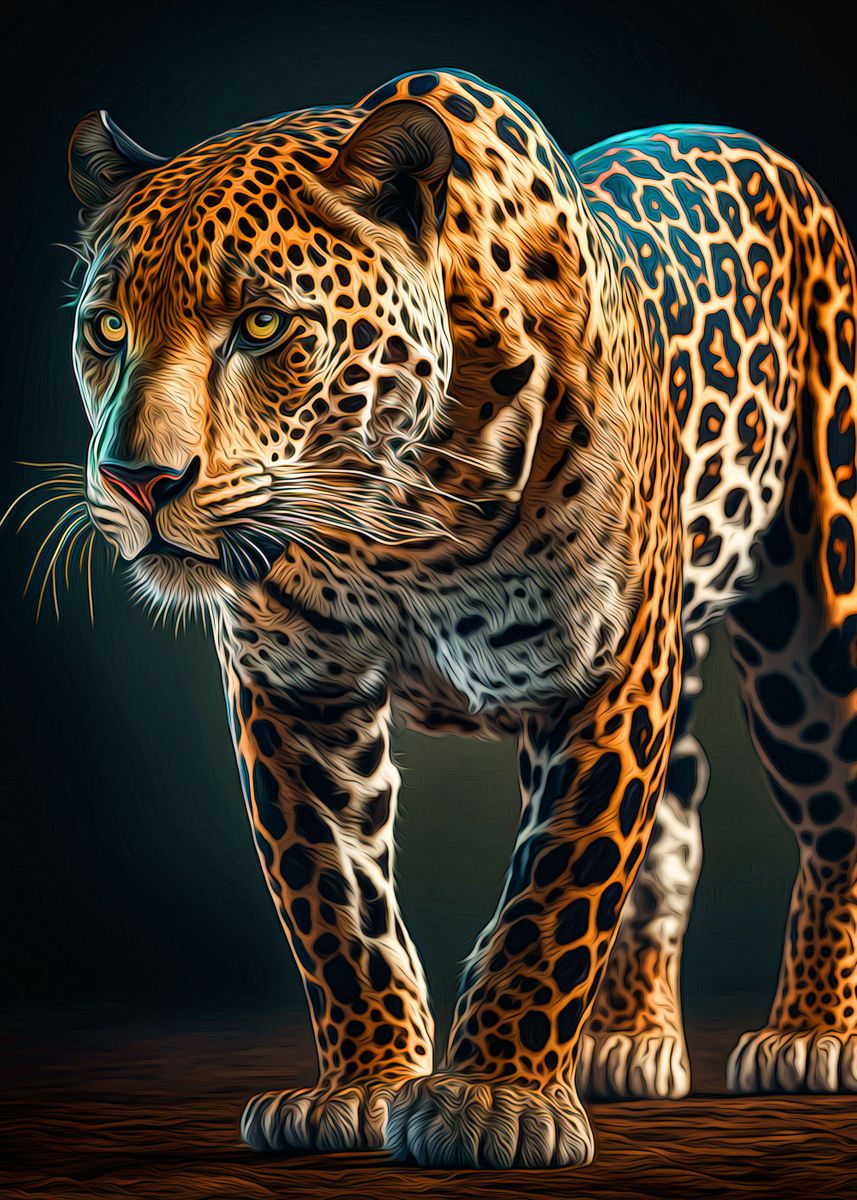 'Jaguar' Poster, picture, metal print, paint by Tiker Arts | Displate