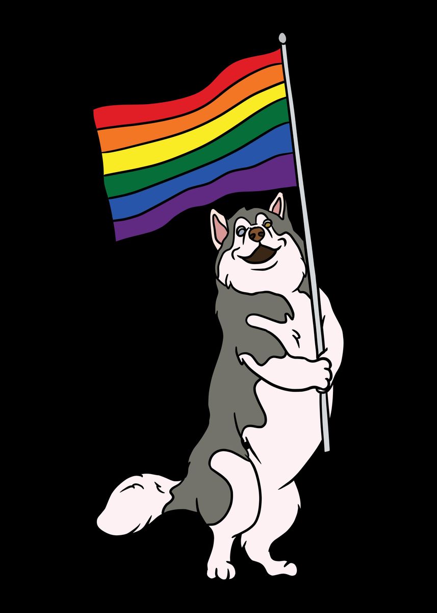 'Dog LGBT' Poster, picture, metal print, paint by Hexor | Displate