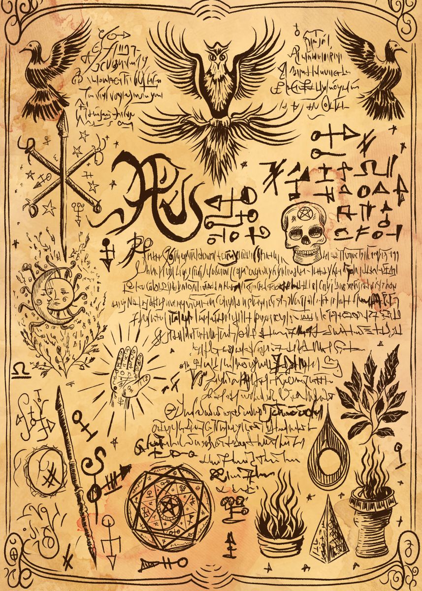 'Witchcraft Old Book ' Poster, picture, metal print, paint by ...