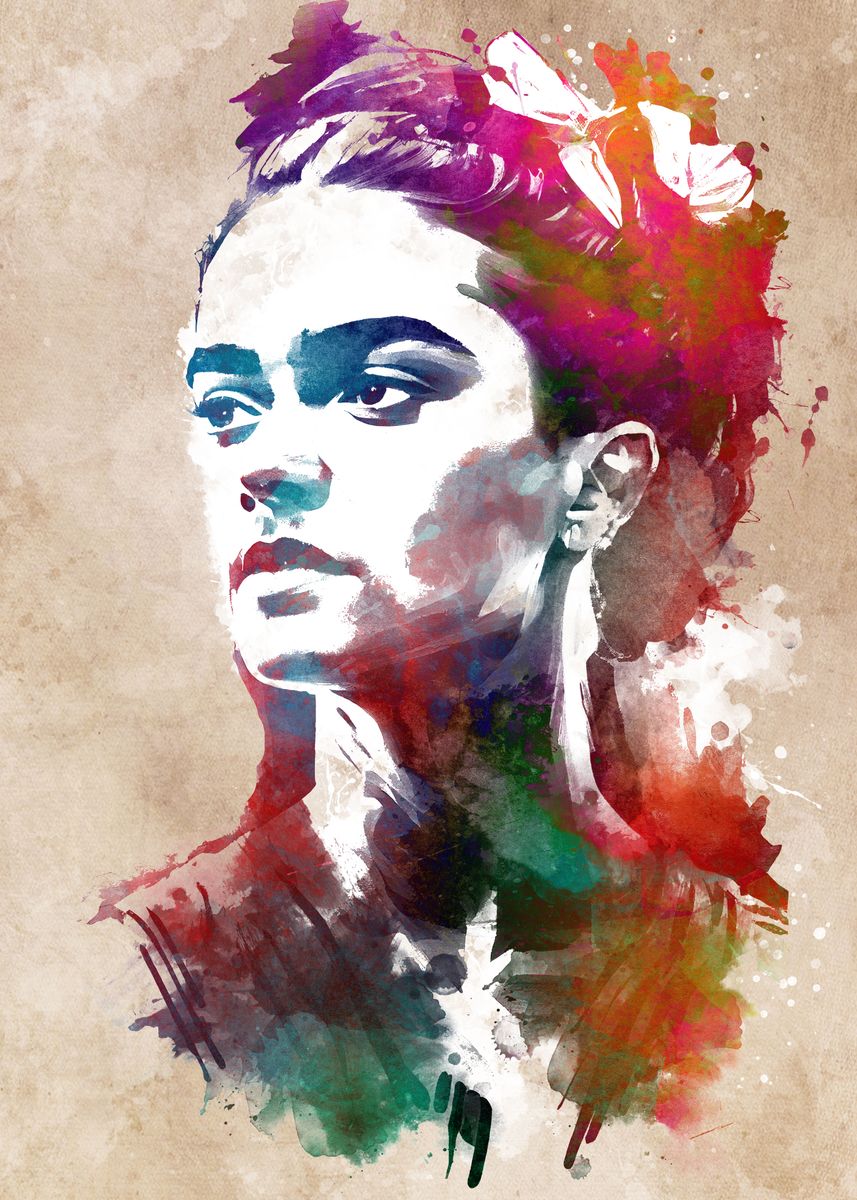 'Woman portrait' Poster, picture, metal print, paint by JBJart Justyna ...