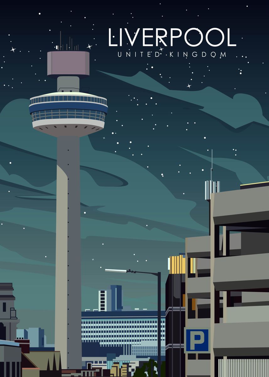 'Liverpool Travel Poster' Poster by Jorn | Displate