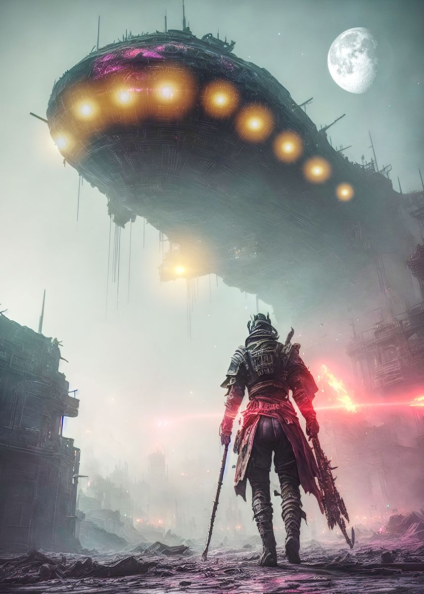 'Apocalyptic Alien Invasion' Poster, picture, metal print, paint by ...