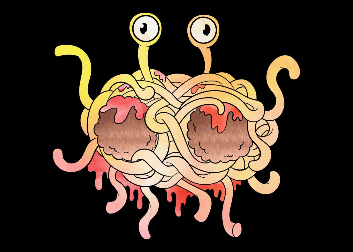 'Flying Spaghetti Monster' Poster by AestheticAlex | Displate