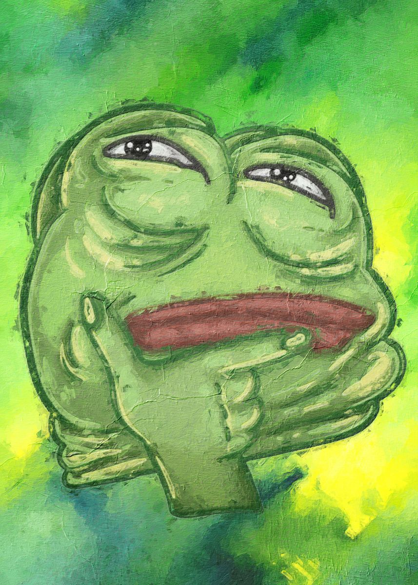 'Pepe the frog' Poster, picture, metal print, paint by Meme Daily ...