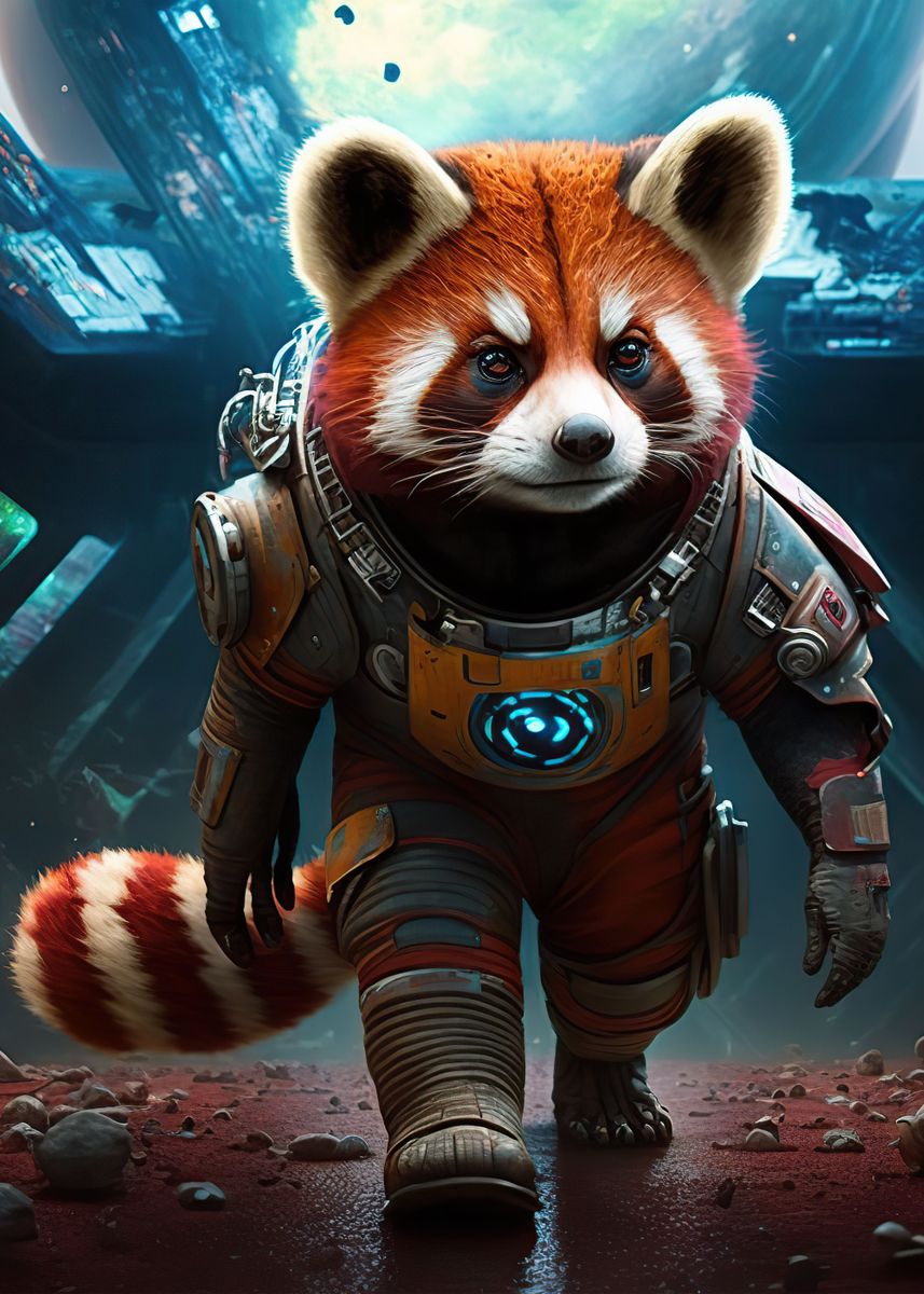 'Red panda' Poster, picture, metal print, paint by Anime Poster | Displate