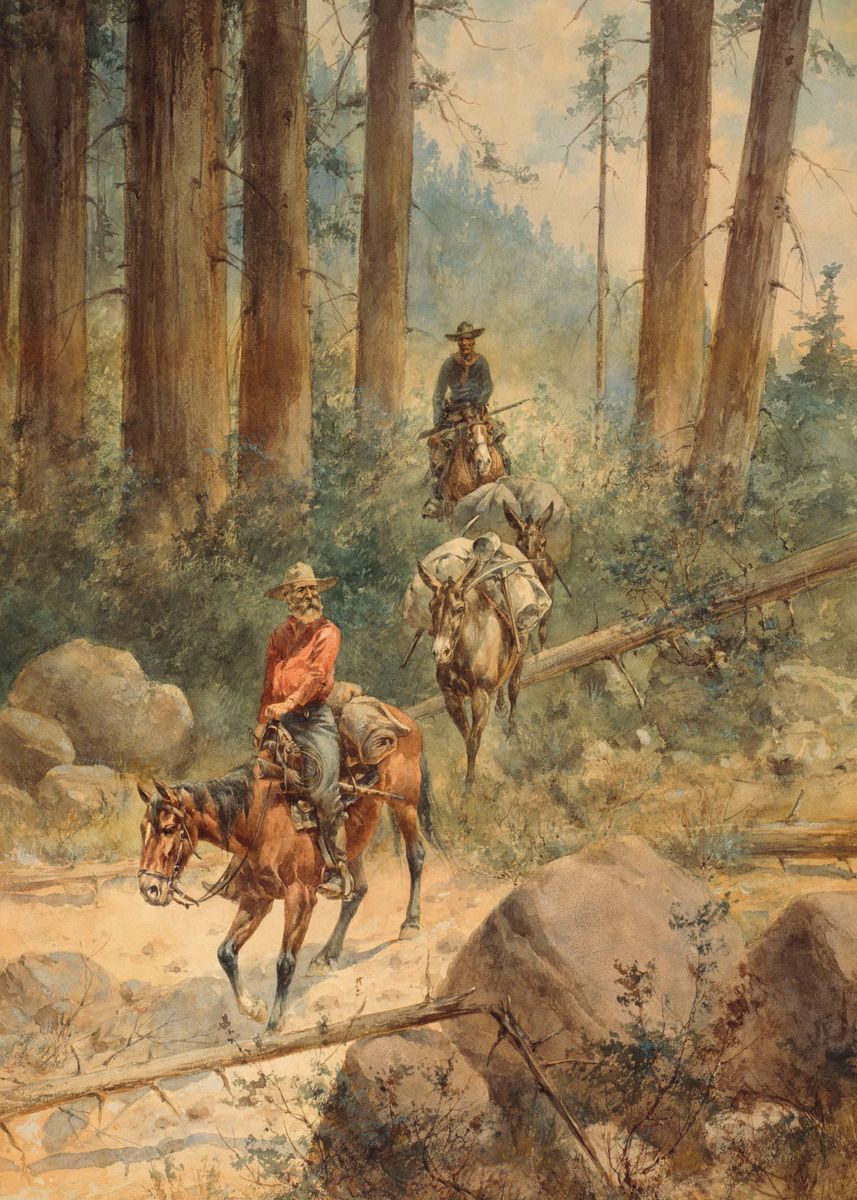 'Cowboys In The Forest' Poster, picture, metal print, paint by Makanaki ...