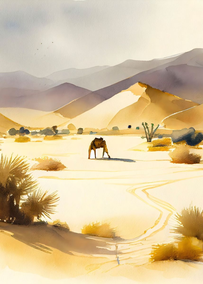 'Desert Wanderlust' Poster, picture, metal print, paint by Ali Ch ...