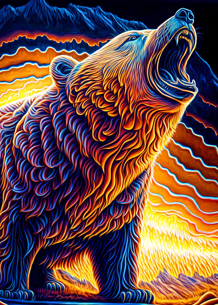 'Bear' Poster, picture, metal print, paint by khoa doan | Displate