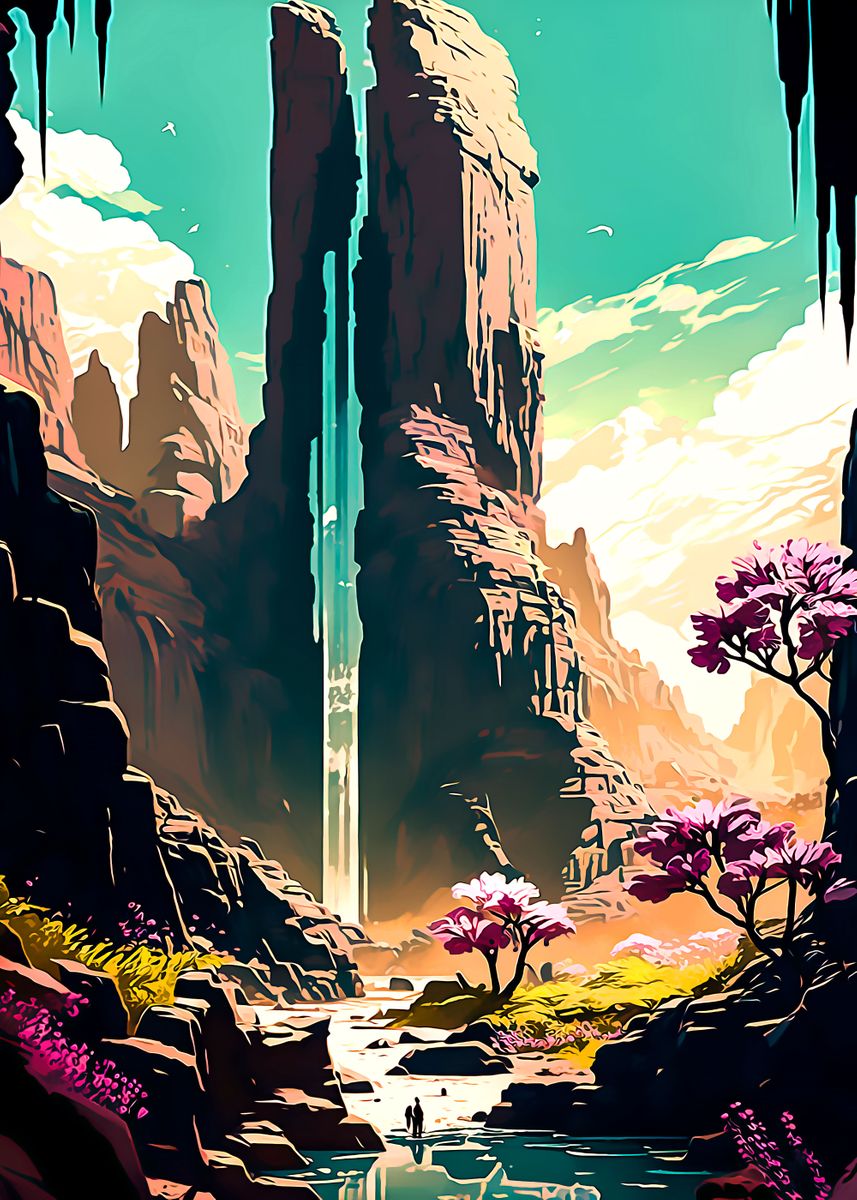 'Fantasy Landscape' Poster by tine Dons | Displate