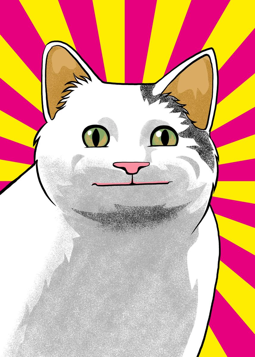 'Cat Meme' Poster, picture, metal print, paint by Adam Project | Displate