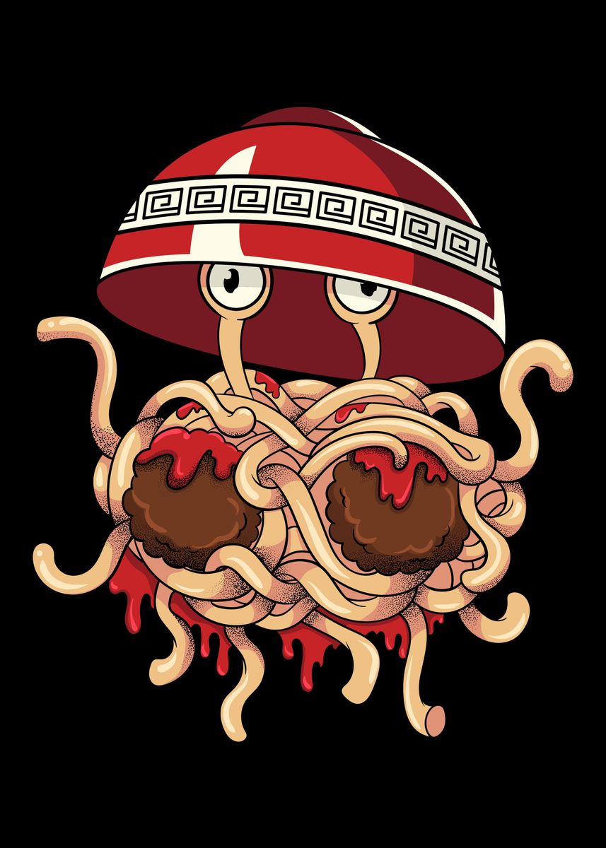 'Flying Spaghetti Monster' Poster by AestheticAlex | Displate