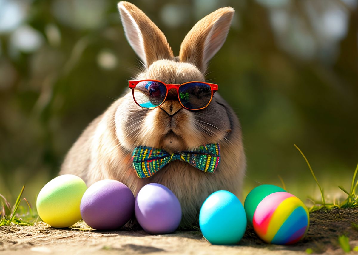 'funny bunny Easter' Poster by Kitty Bern | Displate