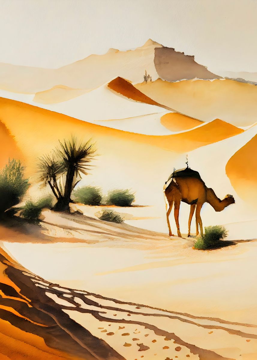 'Desert Wanderlust' Poster, picture, metal print, paint by Ali Ch ...