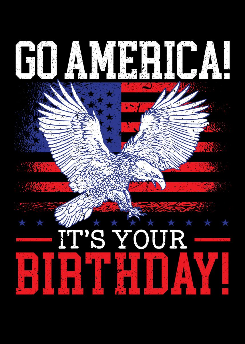 'Patriotic America USA Flag' Poster, picture, metal print, paint by NAO ...