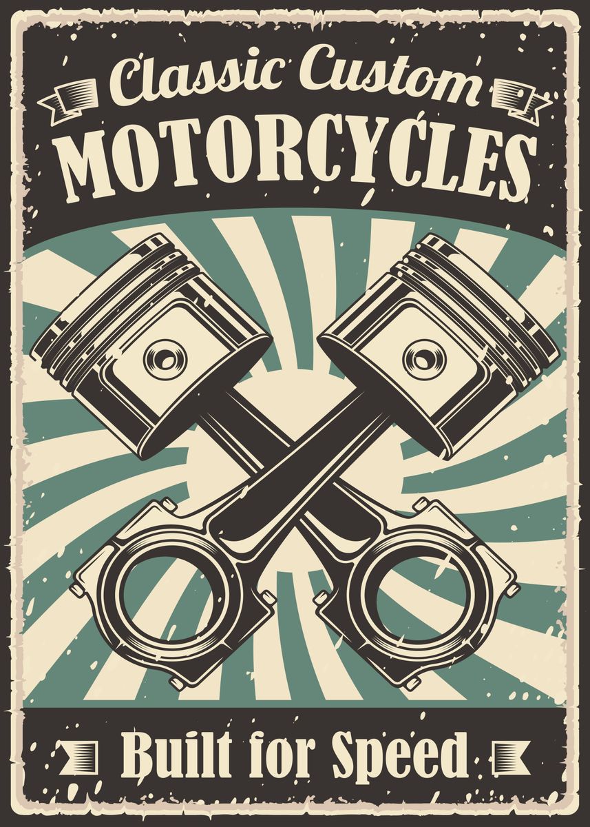 'Classic Motorcycles' Poster by Naso | Displate