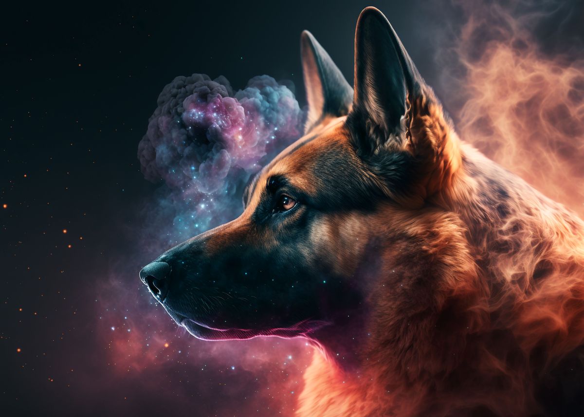 'Spirit German Shepherd' Poster by Jiri Hodecek | Displate