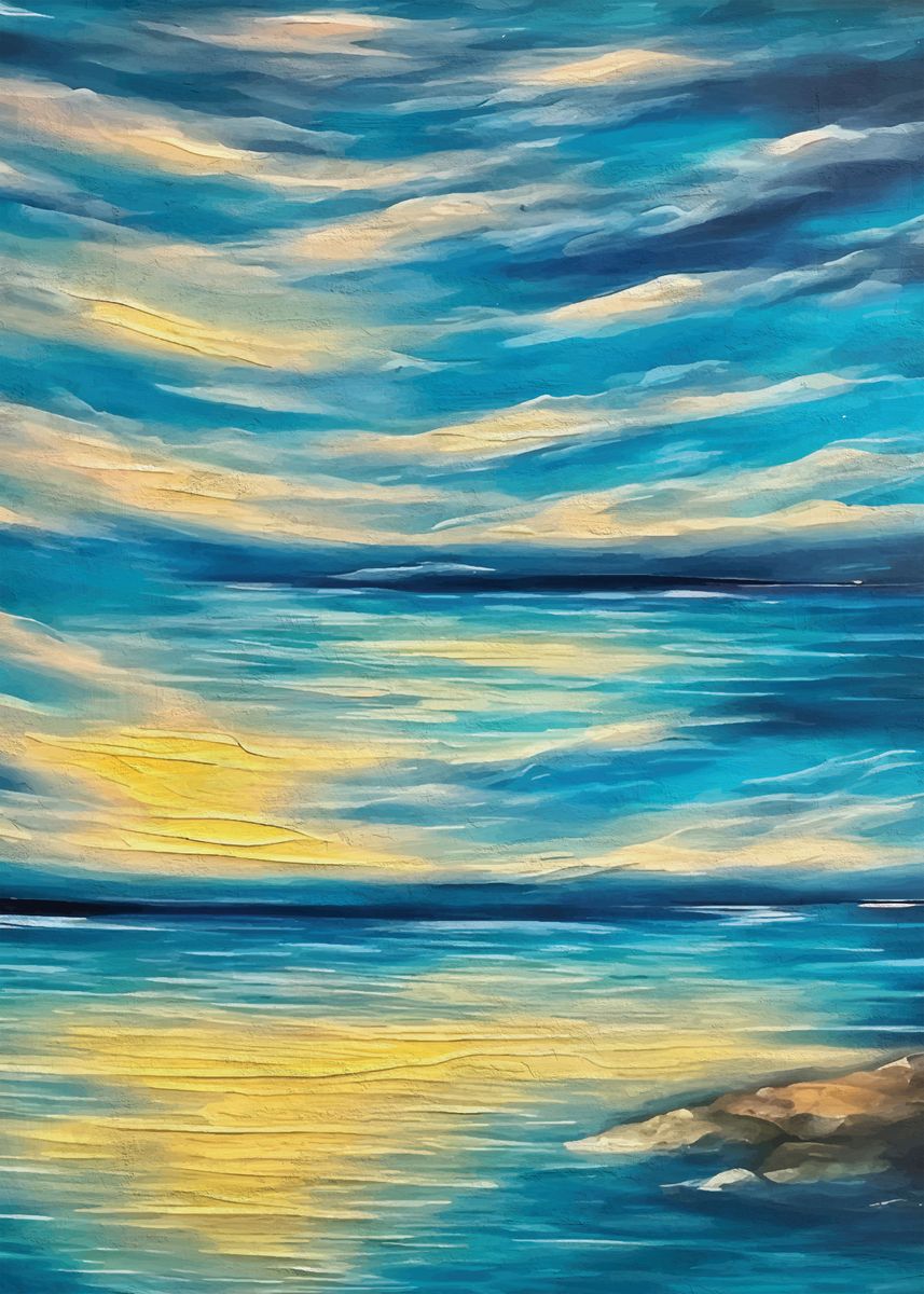 'Colorful sea painting' Poster, picture, metal print, paint by ...