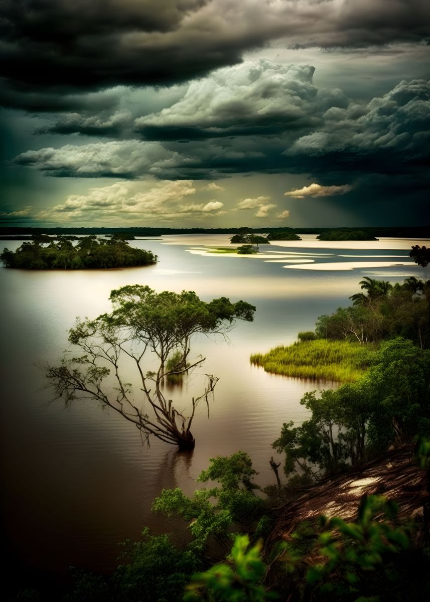 'Amazonian River Dreamscape' Poster, picture, metal print, paint by ...
