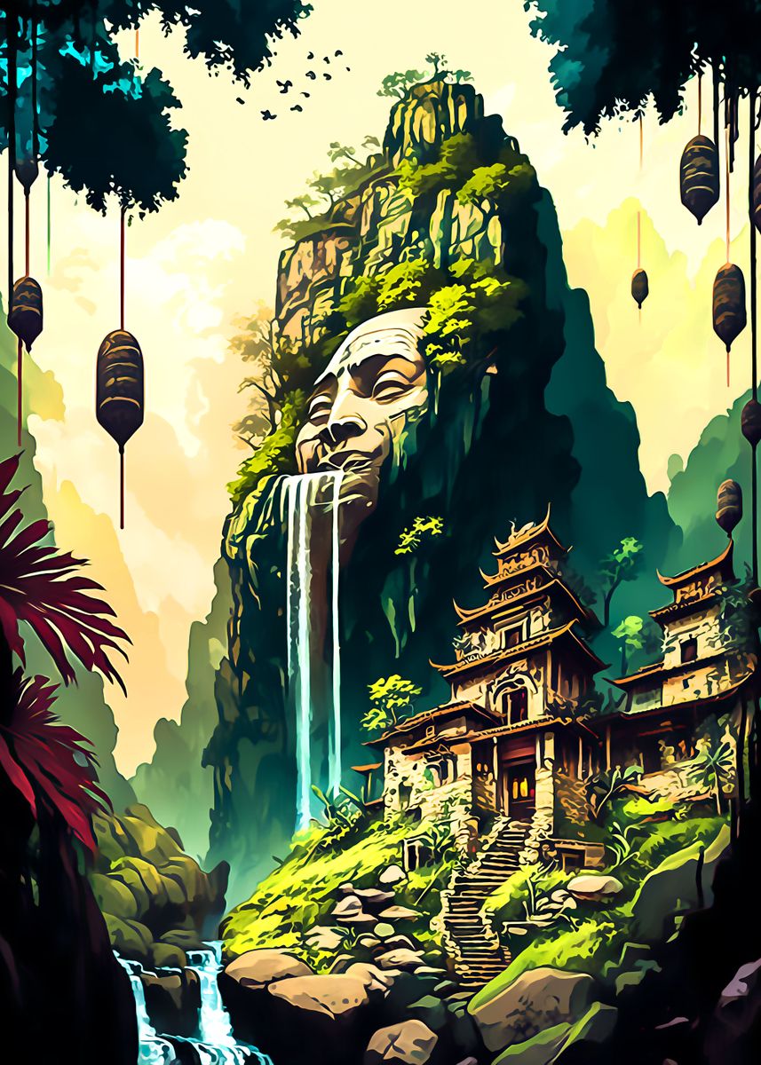 'Fantasy Landscape' Poster, picture, metal print, paint by tine Dons ...