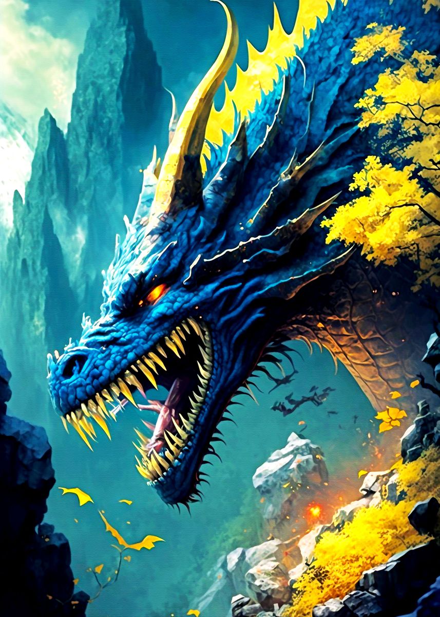 'Dragon' Poster, picture, metal print, paint by Anie Nesta | Displate
