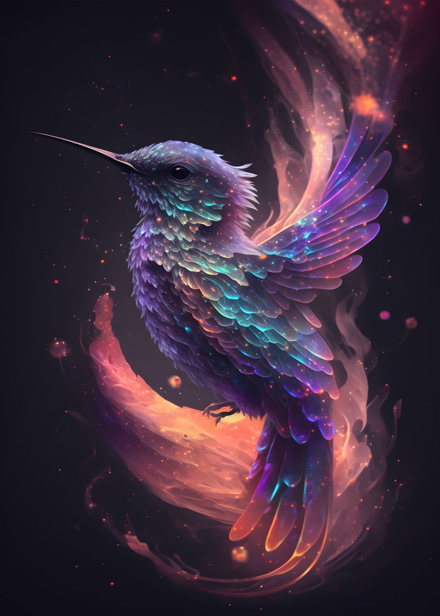 'Hummingbird Of Fantasies' Poster, picture, metal print, paint by ...