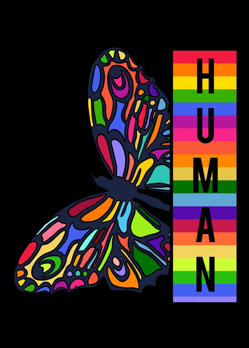 'Human Butterfly LGBT' Poster, picture, metal print, paint by Hexor ...