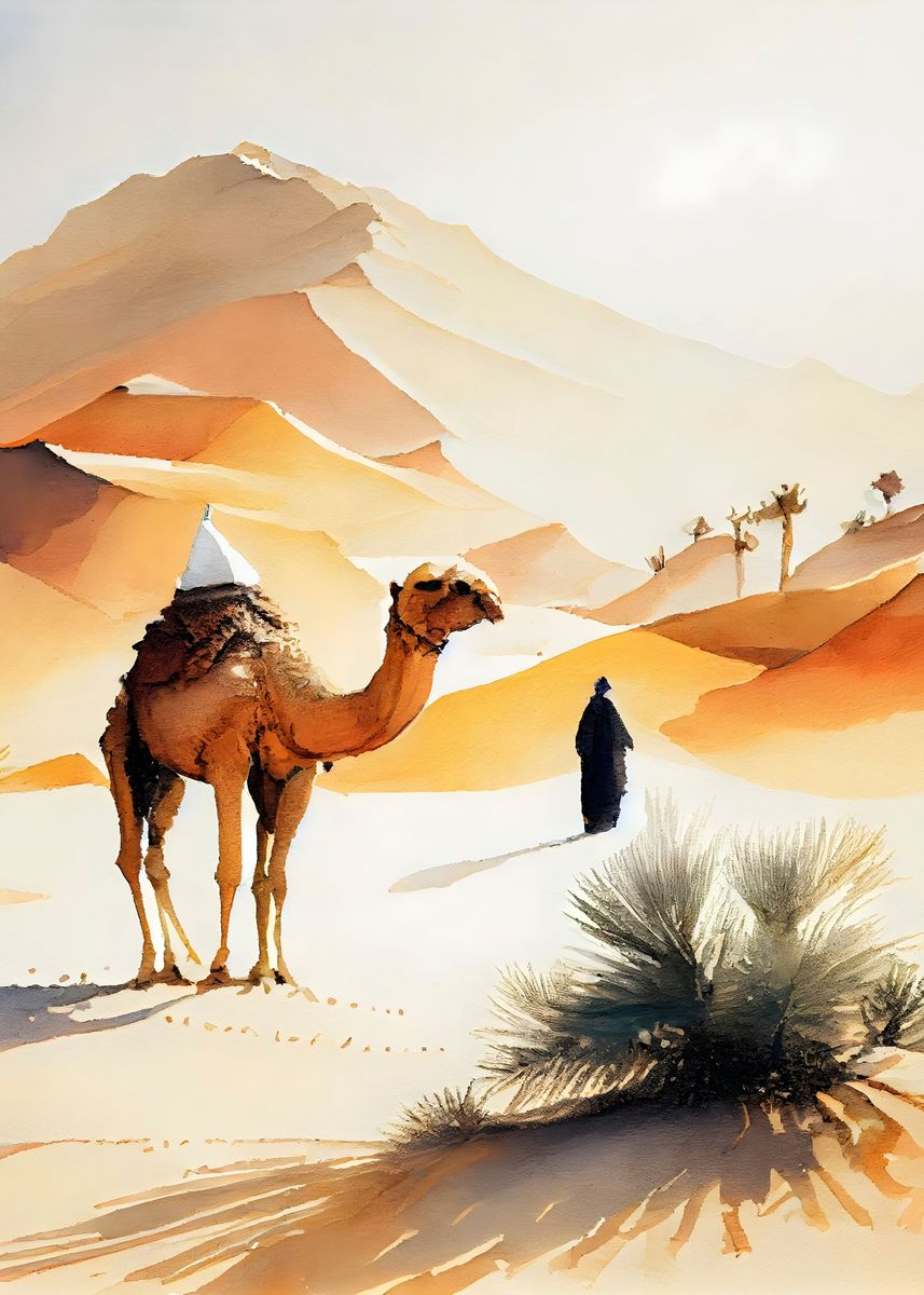'Desert Wanderlust' Poster, picture, metal print, paint by Ali Ch ...