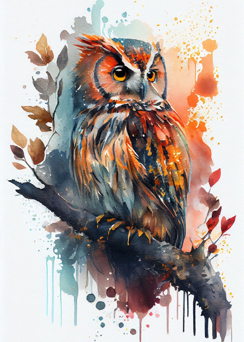 'Owl Color' Poster, picture, metal print, paint by DecoyDesign | Displate