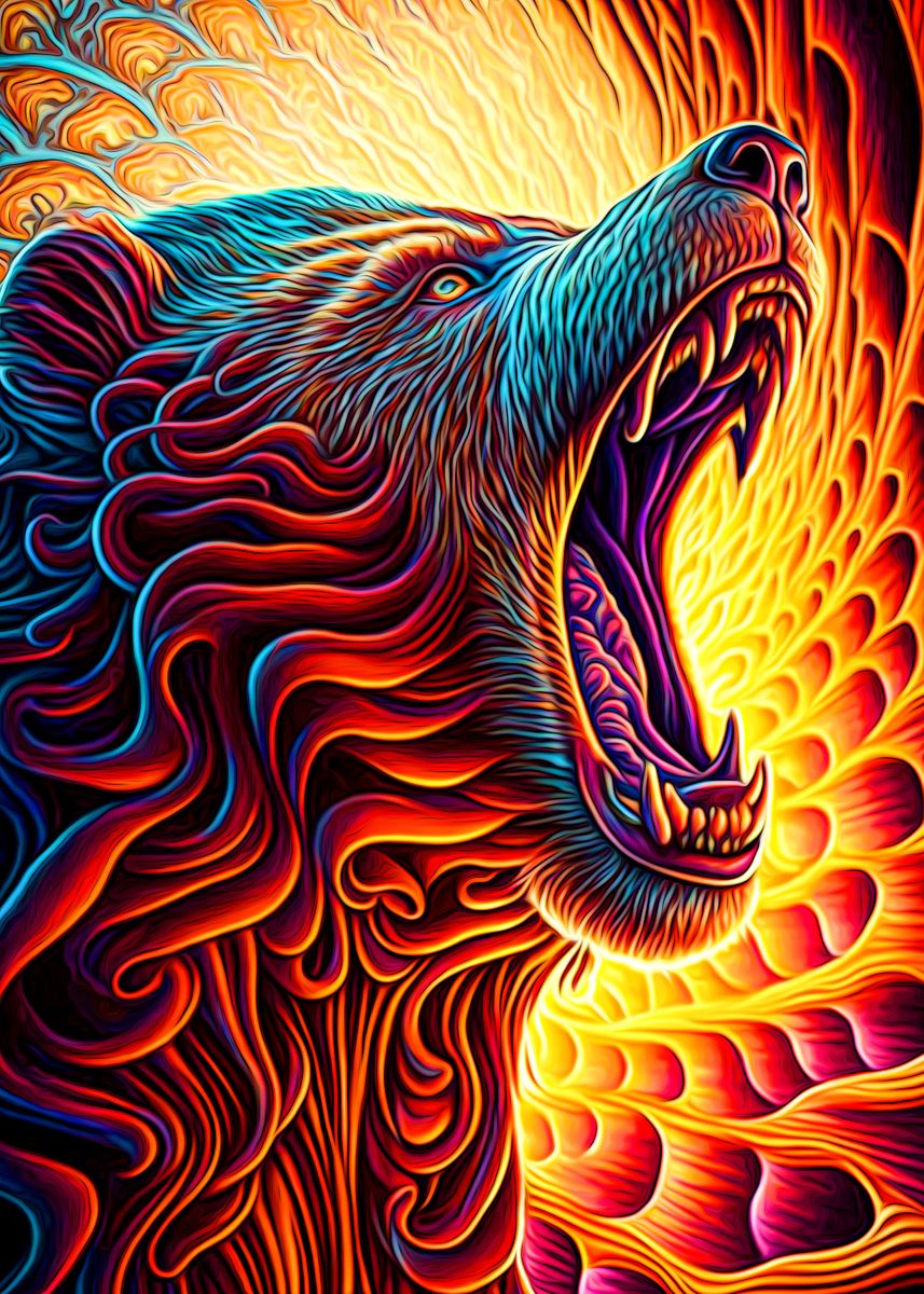 'Bear' Poster, picture, metal print, paint by khoa doan | Displate