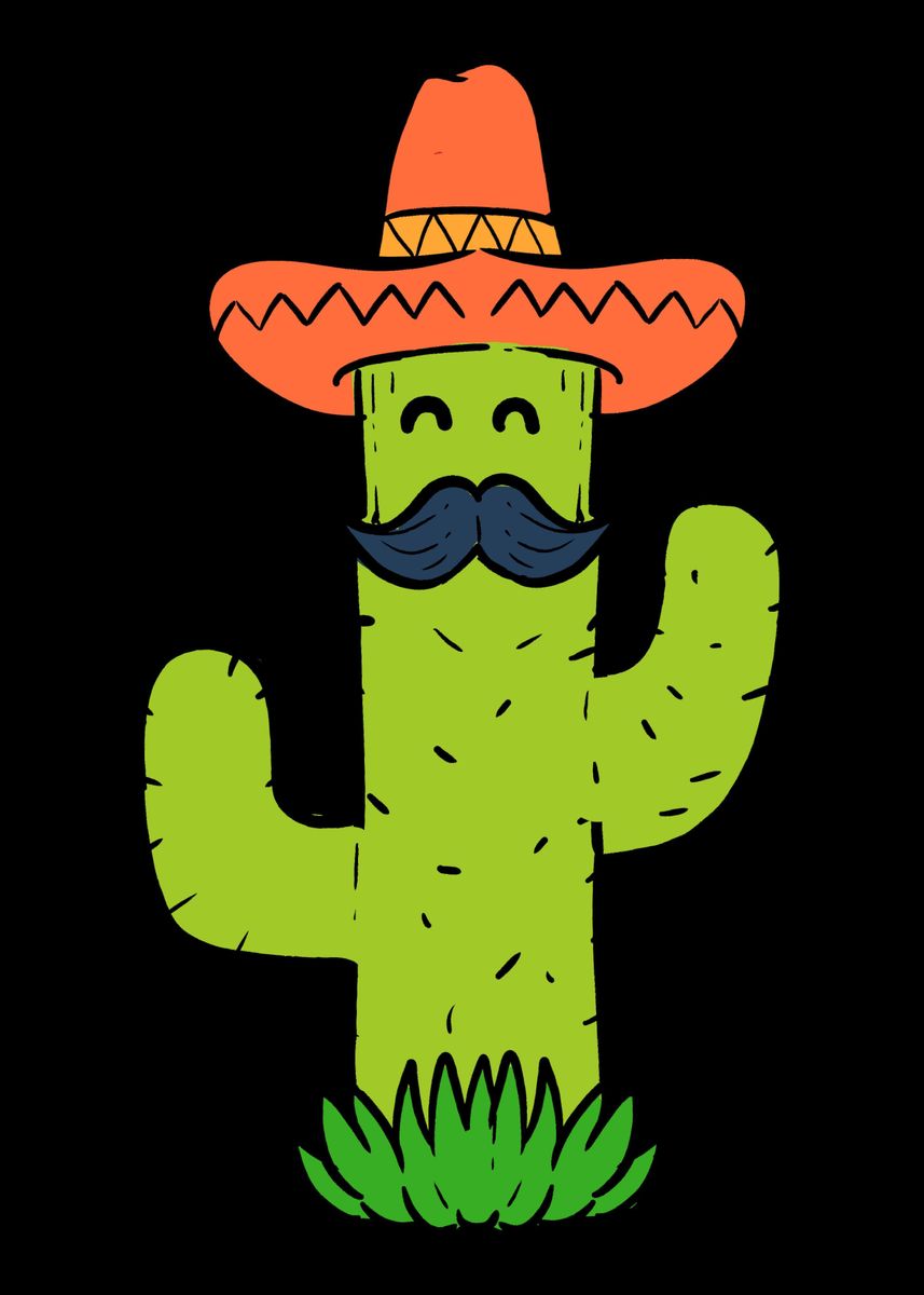 'Mexican Cactus Gardener Gi' Poster, picture, metal print, paint by ...