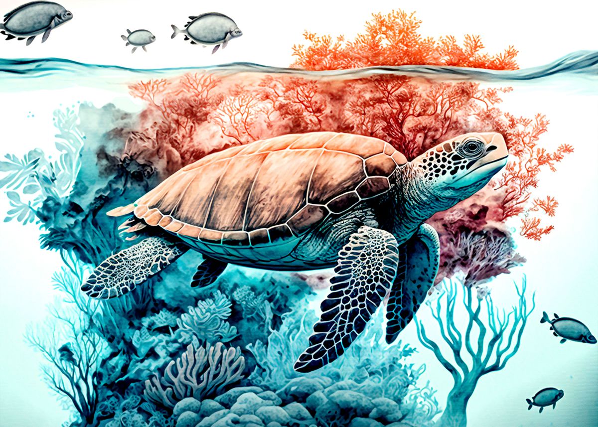 'Turtle' Poster by set more | Displate