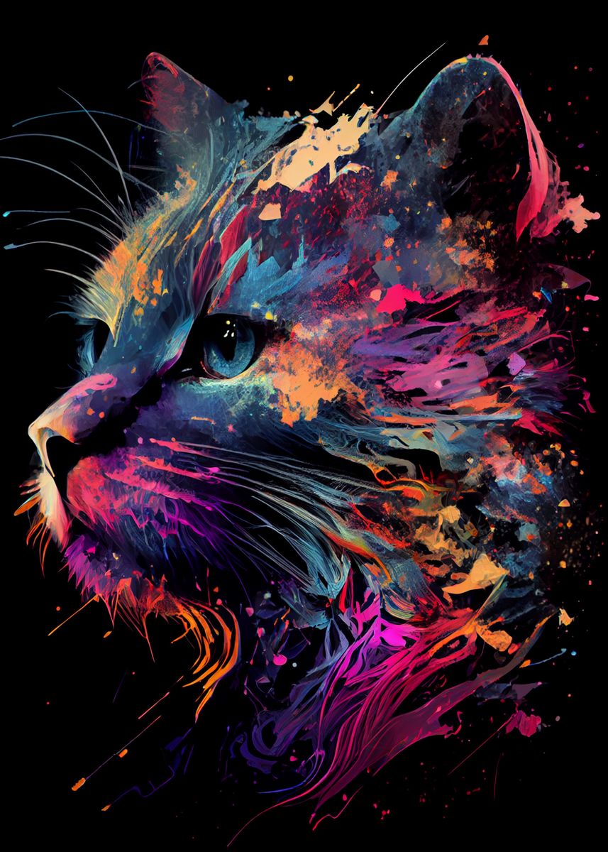 'Abstract Cat Surreal' Poster by FavoritePlates | Displate