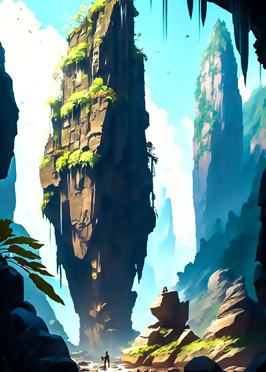 'Fantasy Landscape' Poster, picture, metal print, paint by tine Dons ...