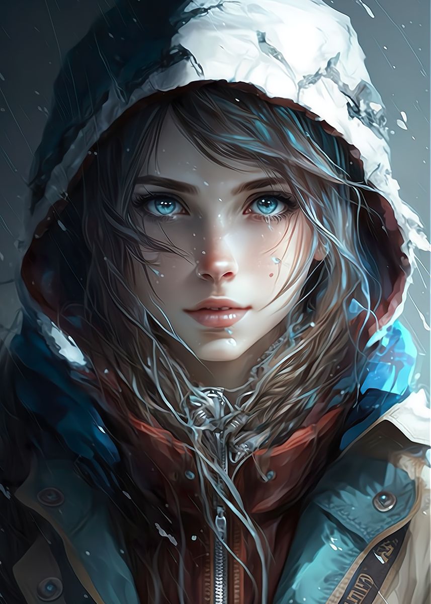 'Icy Anime Survival' Poster, picture, metal print, paint by ...