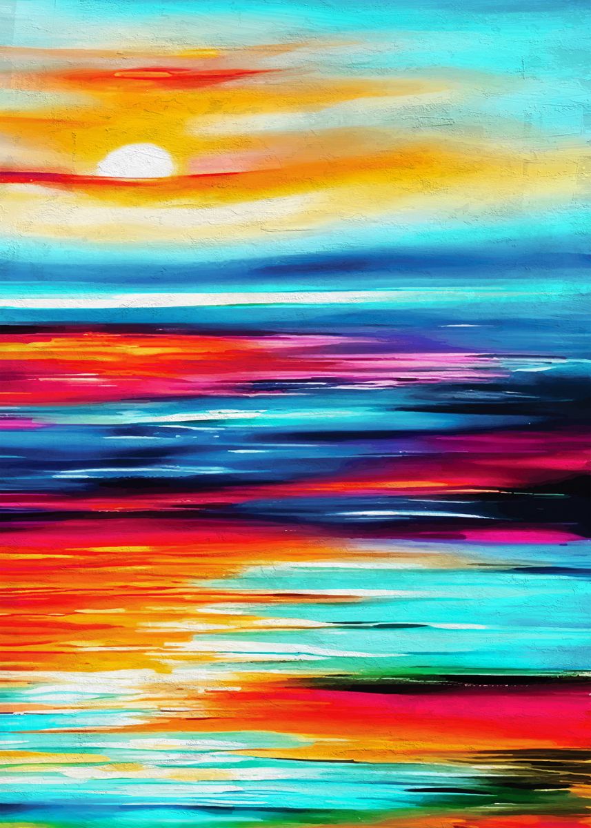 'Colorful sea painting ' Poster, picture, metal print, paint by ...