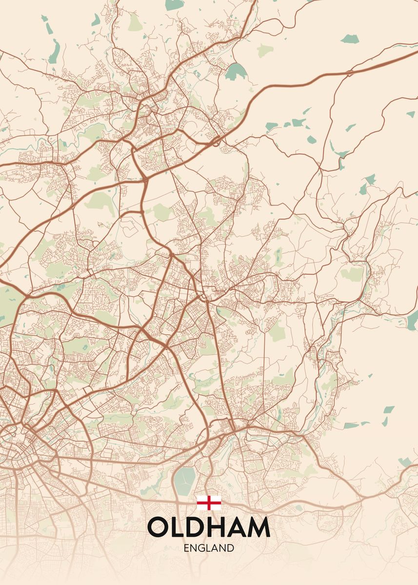 'Oldham UK' Poster by IMR Designs | Displate