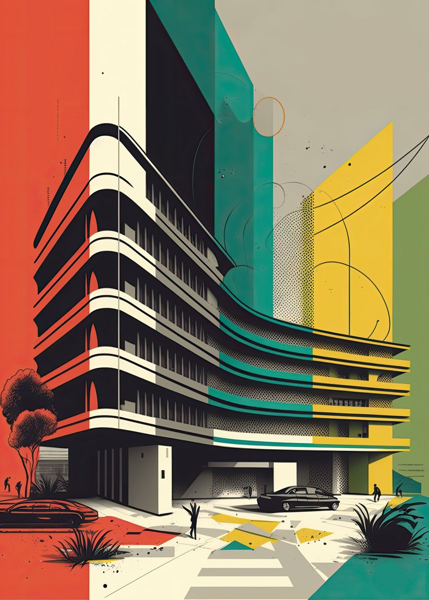 '1960 Artwork City' Poster by Fireabend Designs | Displate