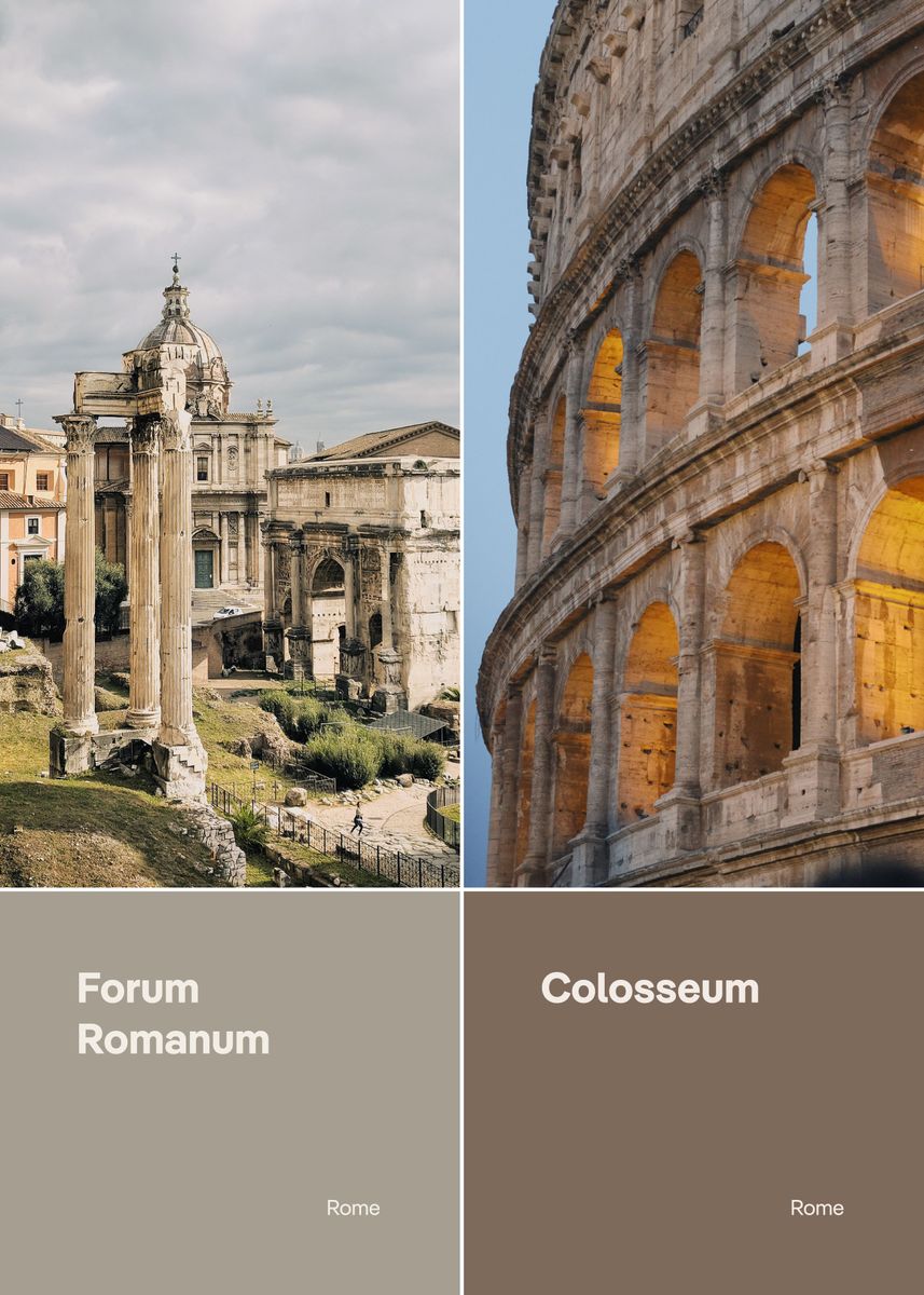 'Ancient Rome' Poster, picture, metal print, paint by Visitify | Displate