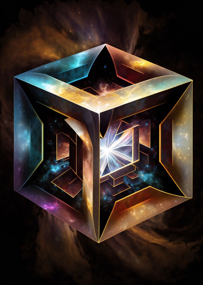 'Hypercube Vortex' Poster, picture, metal print, paint by Powerful ...