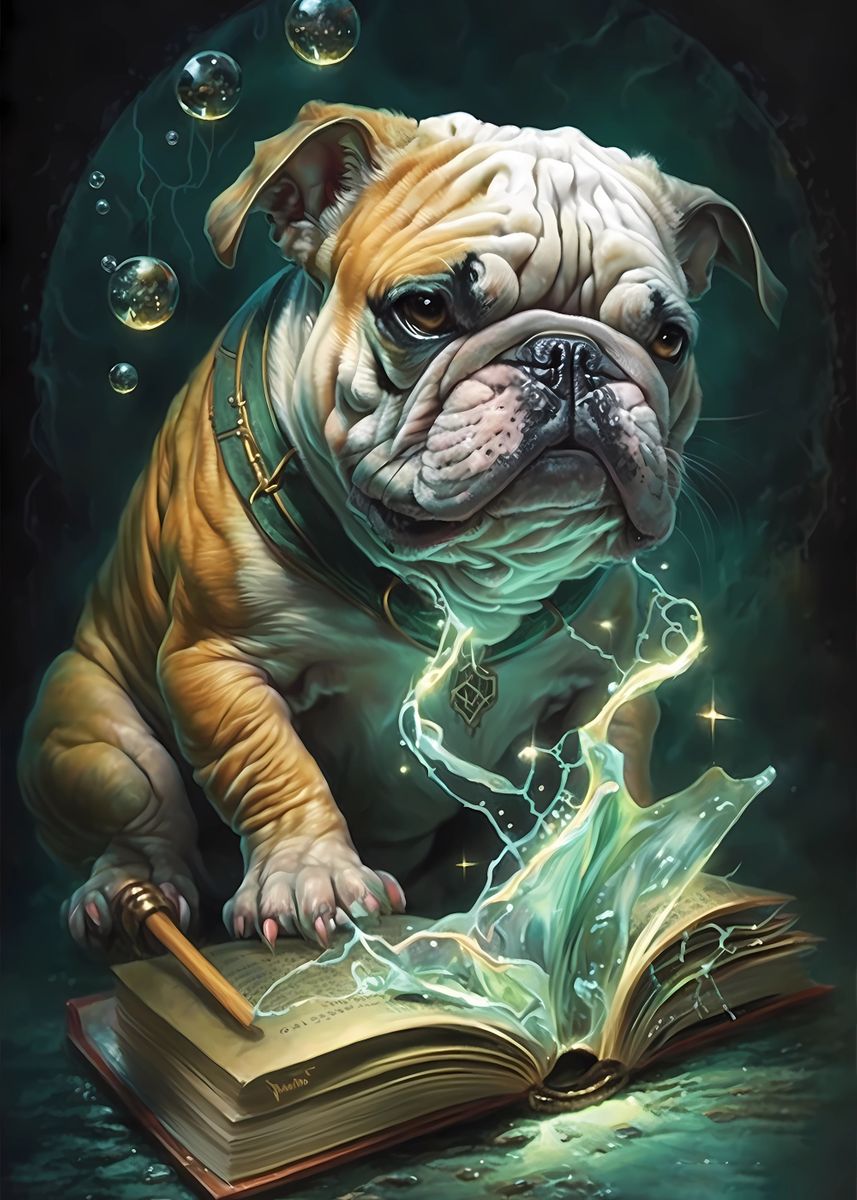 'Bulldog Dog' Poster, picture, metal print, paint by Teddy Studio | Displate