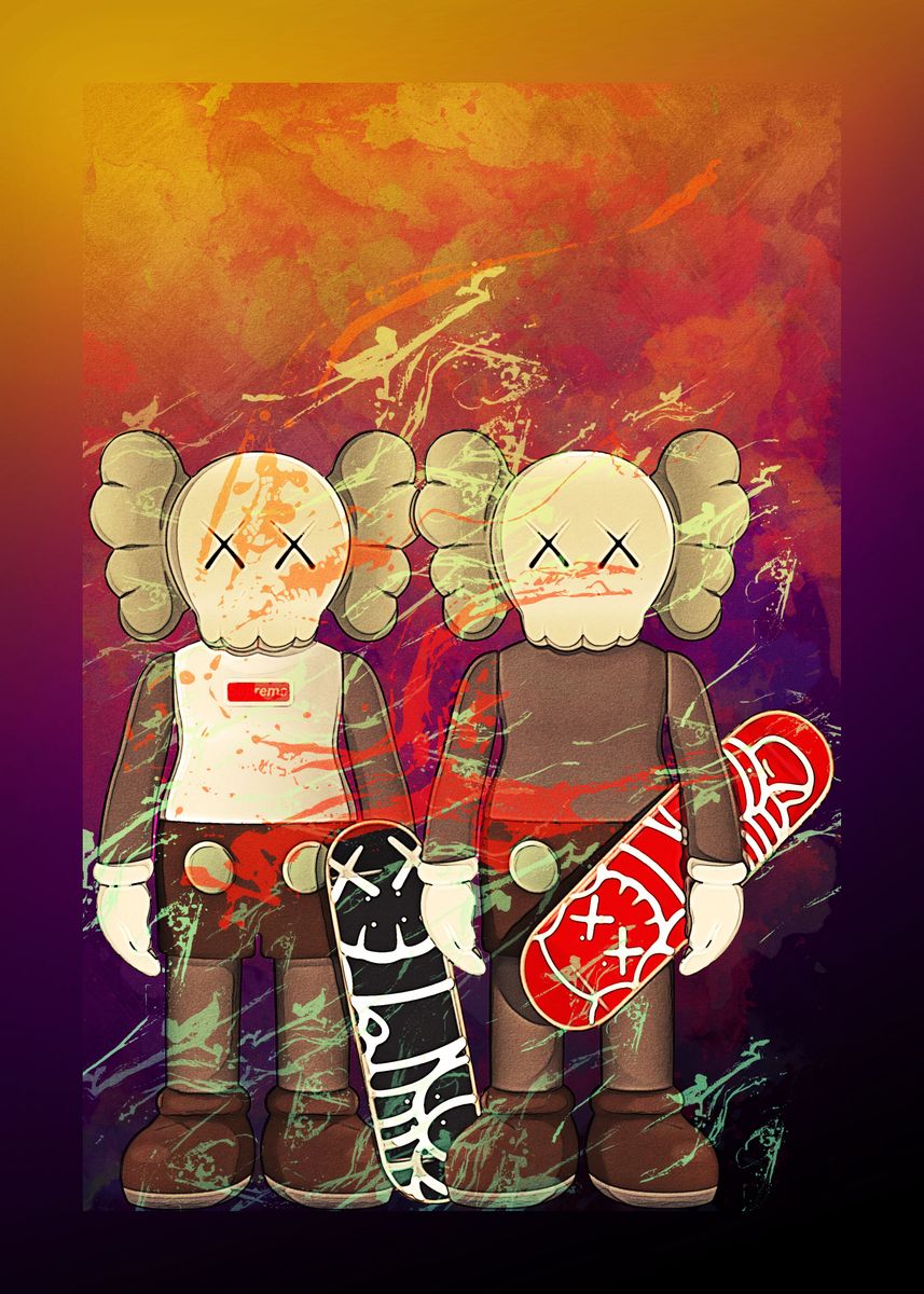 'Kaws' Poster, picture, metal print, paint by Tina Sophia | Displate