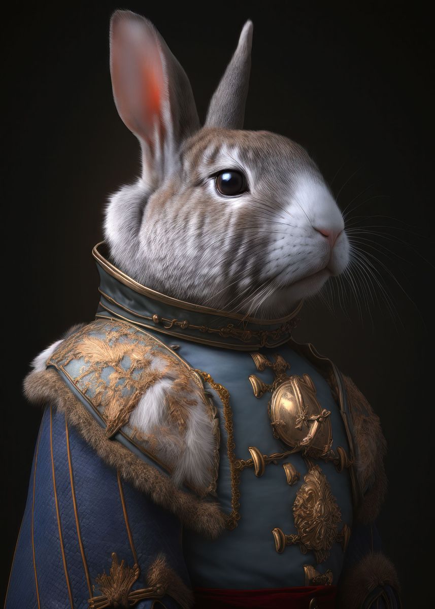 'Napoleon Rabbit' Poster, picture, metal print, paint by Zenz | Displate