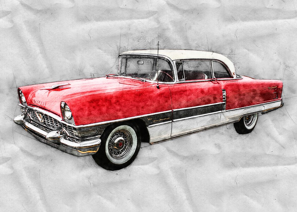 '1955 Packard 400' Poster by Pixxelworks Florian Schaller | Displate