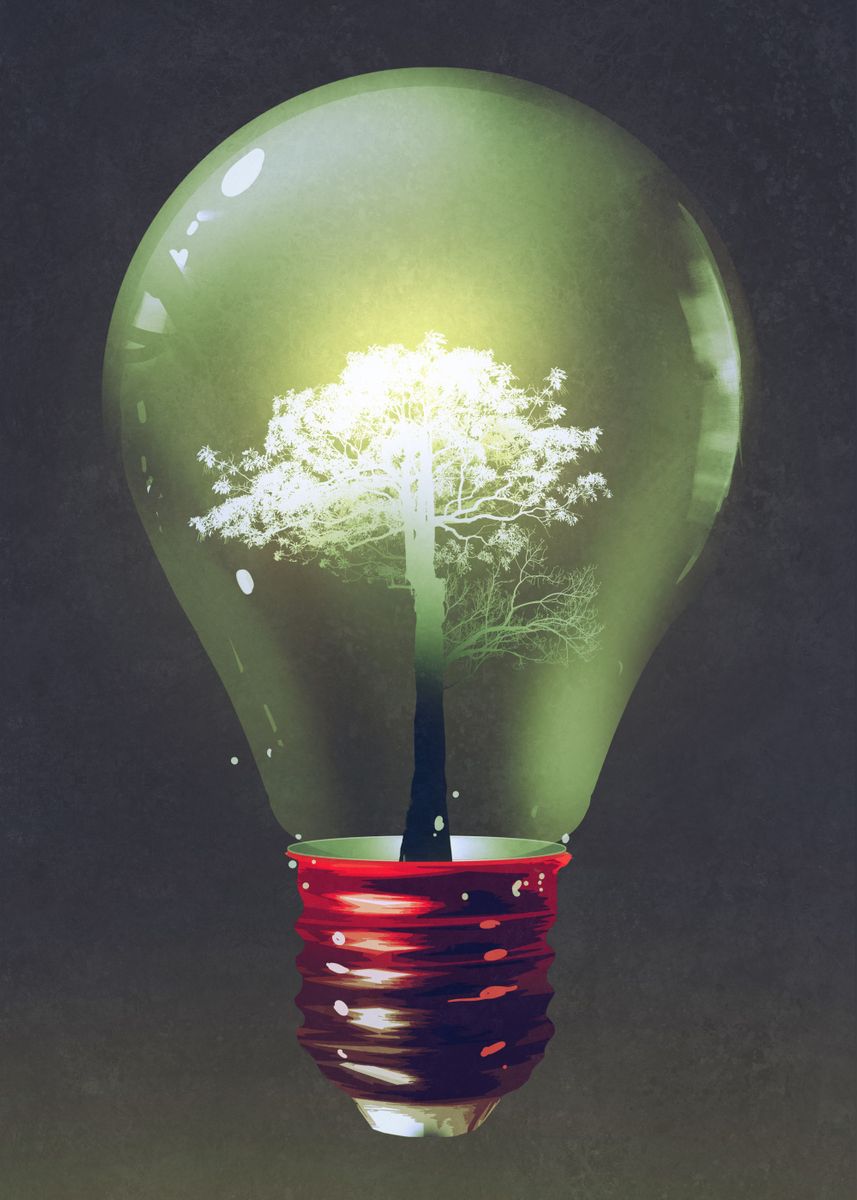 'light tree' Poster, picture, metal print, paint by Color Art | Displate