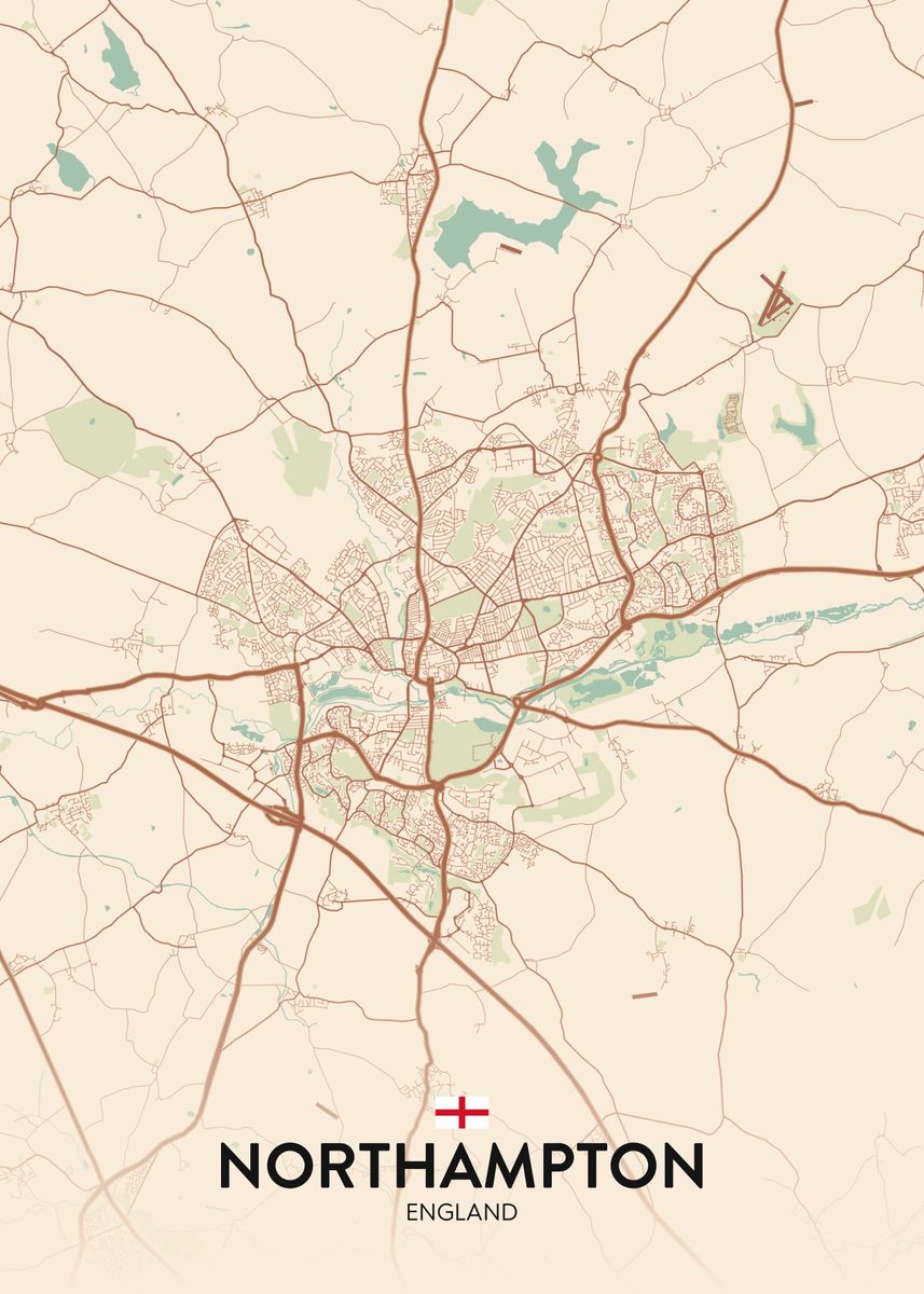 'Northampton UK' Poster, picture, metal print, paint by IMR Designs ...